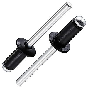Wensilon (300Pcs) 3/16"x3/8" Black Aluminum blind pro Rivets,Aluminum Grip and Steel Mandrel