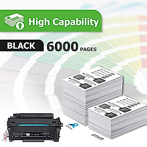 Aztech Compatible Toner Cartridge Replacement for HP 55A CE255A 55X CE255X P3015 P3015dn P3015x Pro 500 MFP M521dn M521dw M521 M525 Printer Ink (Black, 1-Pack)