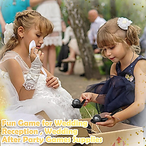 PullCrease 12 Pack Wedding Spoon Relay Race Toy Set for Boy Girl Adults, Wedding Games for Reception Team Bride Team Groom Ball and Spoon Race Game for Wedding Bachelorette Party After Party Supplies