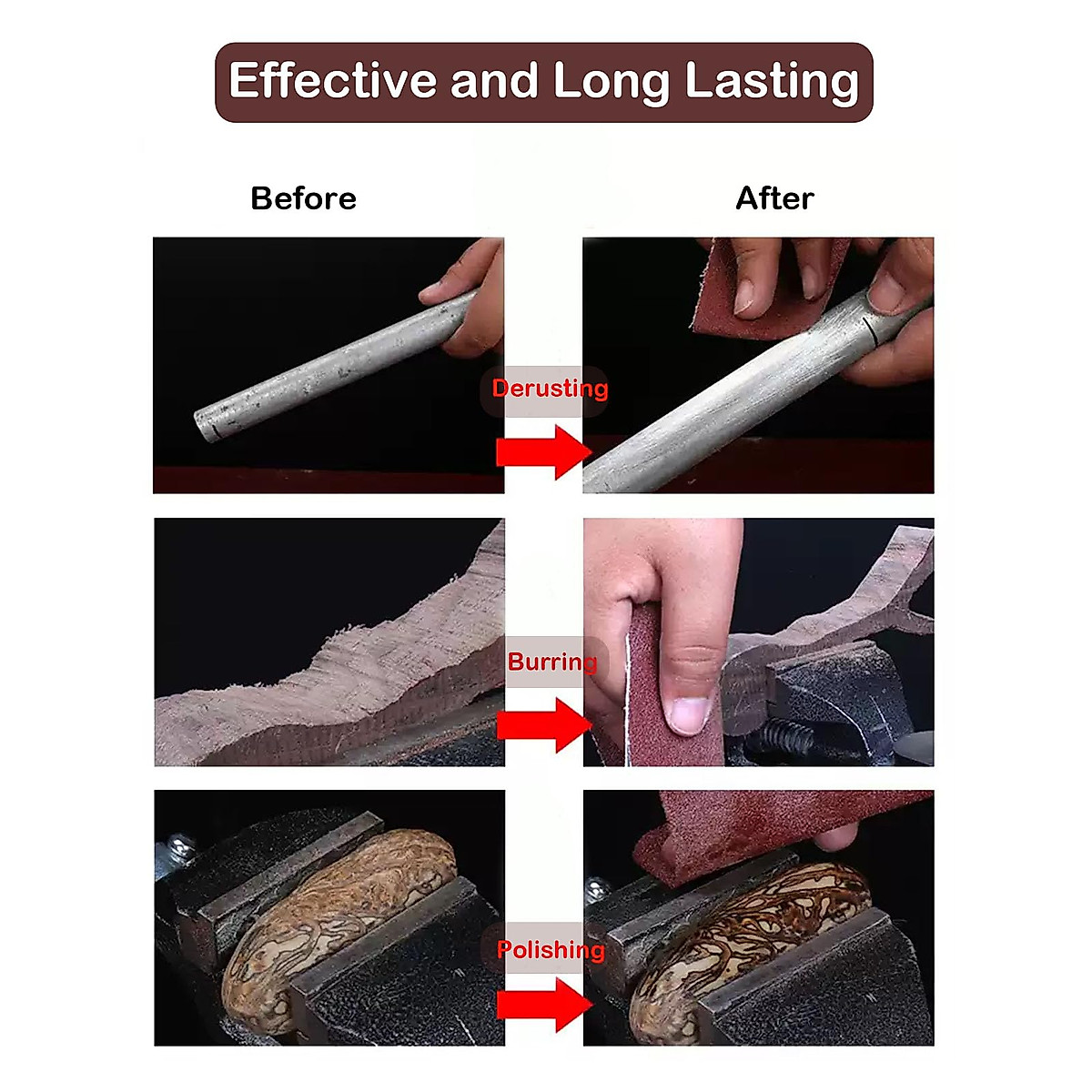 Emery Cloth Roll, 6 Grits 1'' x 19.7' Sand Paper Roll with Dispenser, 80 150 240 320 400 600 Grit Sandpaper Assortment, Wet Sanding Paper for Metal Automotive Furniture Wood