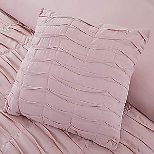 Amrapur Overseas Antonella 8-Piece Pleated Comforter Set (King, Mauve)