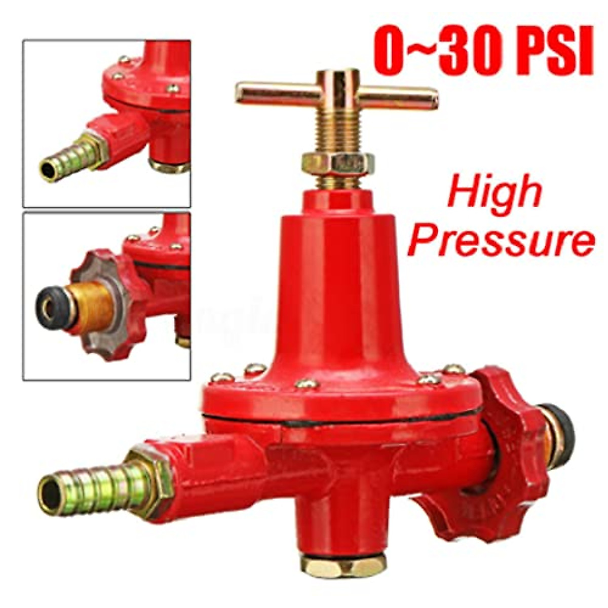 0-30PSI Adjustable High Pressure Propane Regulator Valve for Outdoor BBQ Burner Fryer Valve Campers Tank Regulator
