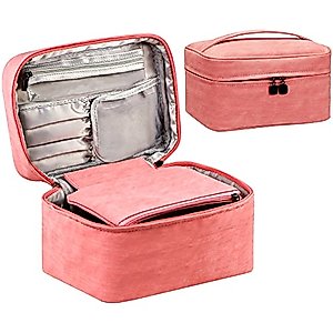 HIJJMAXX Makeup bag travel cosmetic bag makeup organizer bag travel make up bag Waterproof make up organizer bag makeup bags for women Girls.(Pink)