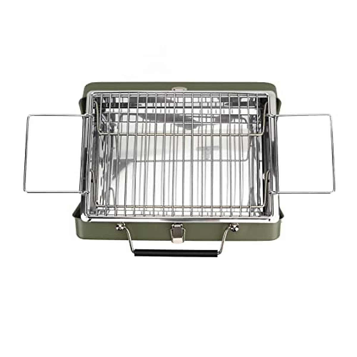 Folding Barbecue Grill, Portable Charcoal BBQ Grill Mini Wavy Grid for Backyard Picnic (Green)