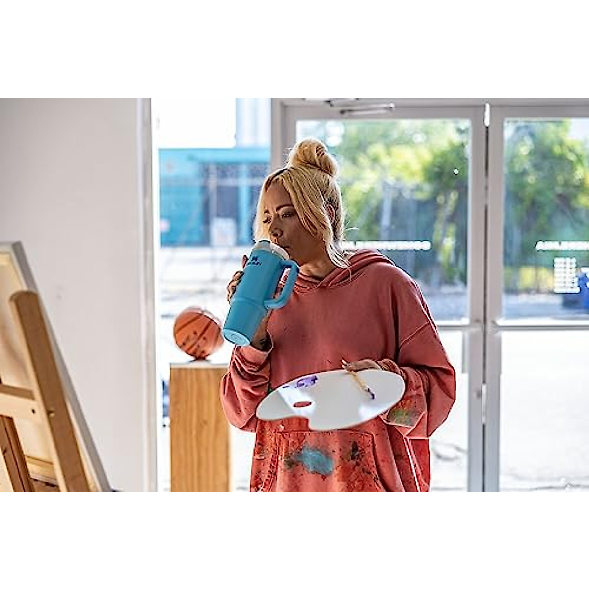 Stanley Quencher H2.0 FlowState Stainless Steel Vacuum Insulated Tumbler with Lid and Straw for Water, Iced Tea or Coffee, Smoothie and More, Pool, 30 oz