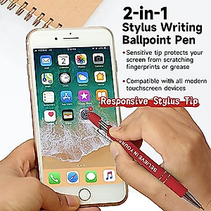 YOXMJDB Stylus Pens, 6 Pack Multicolor Inspirational Motivational Pens, 1.0mm Medium Point Stylus Pens, Cute Pens Nurse Gifts Office Supplies for Women (6 Pcs Multicolor, Motivational)