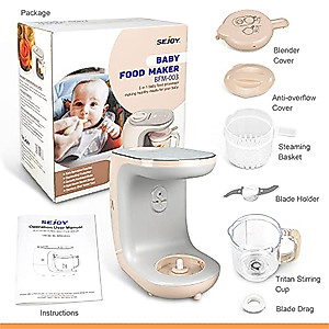 Baby Food Maker, Baby Food Processor Blender Grinder Steamer Cooks Blends Healthy Homemade Baby Food in Minutes Touch Screen Control… (BFM-003)
