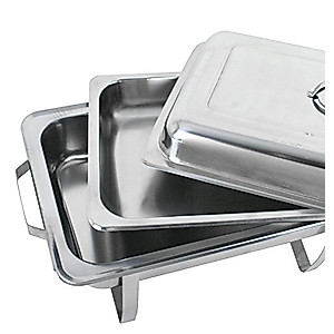 SUPER DEAL 8 Qt Stainless Steel 8 Pack Full Size Chafer Dish w/Water Pan, Food Pan, Fuel Holder and Lid For Buffet/Weddings/Parties/Banquets/Catering Events (8)