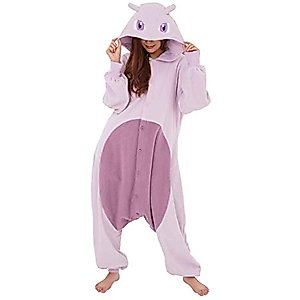 Mewtwo Pokemon Kigurumi Onesie (Adult One Size Fits All) Purple