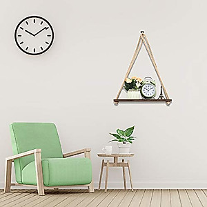 NANARDOSO Hanging Shelves for Wall, Rustic Hanging Plant Shelf Swing Rope Window Wood Floating Shelf for Bedroom Living Room Bathroom Kitchen, Set of 4