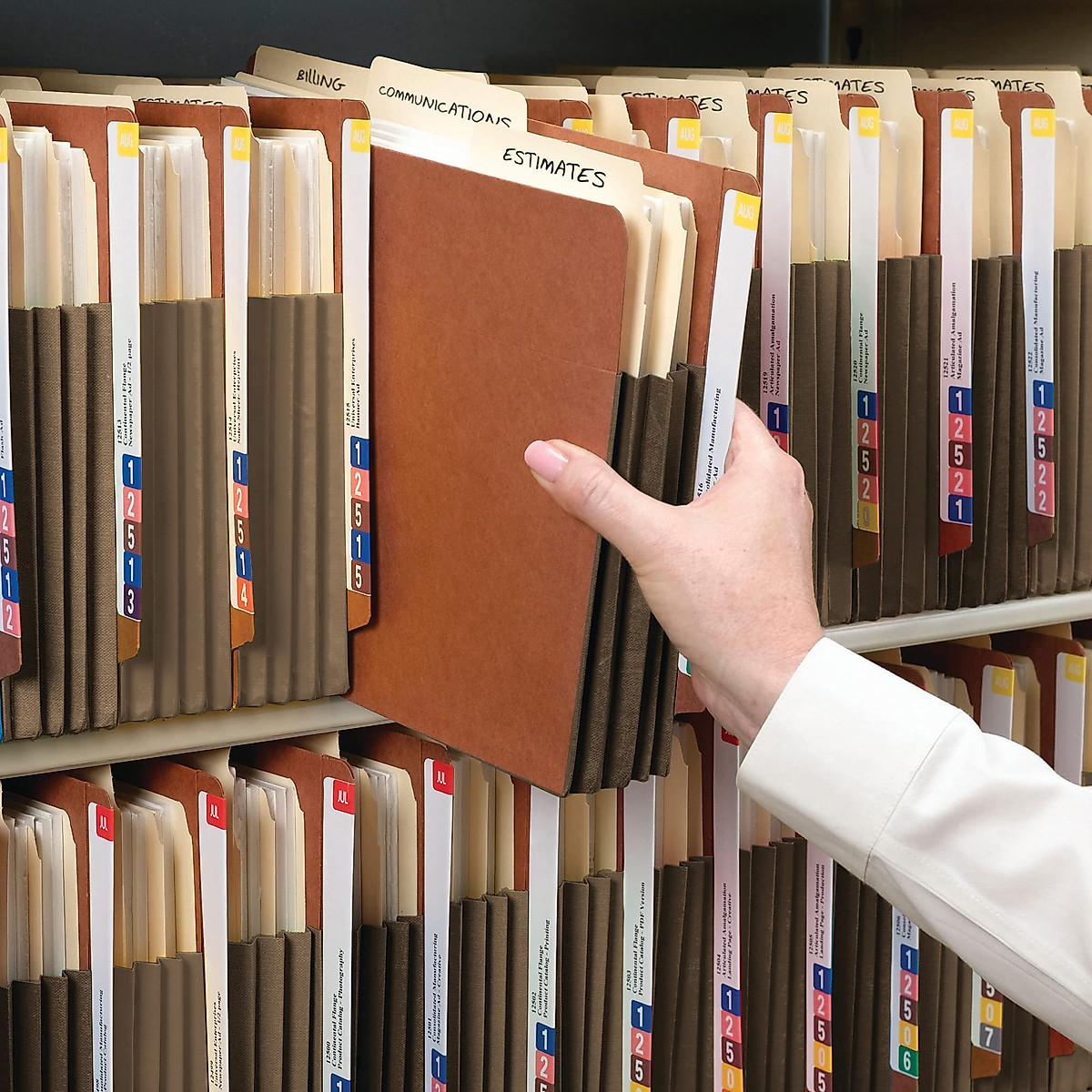 Smead End Tab File Pocket, Reinforced Straight-Cut Tab, 3-1/2" Expansion, Extra Wide Legal Size, Redrope with Dark Brown Gusset, 10 per Box (74681)