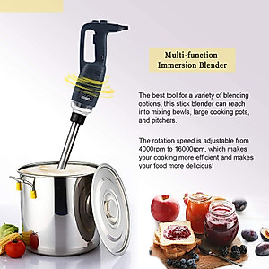 Li Bai 20 in Heavy Duty Big Stix Immersion Blender Handheld Kitchen, Hand Blenders for Kitchen, Commercial Mixer Electric, 500W Removable Shaft 2500rpm to 15000rpm, Emulsifier Blender Handheld