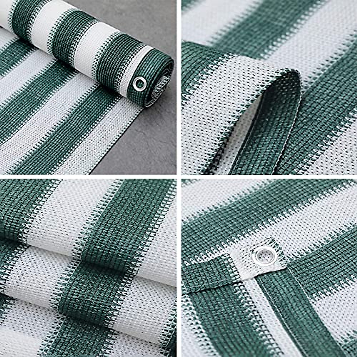 ALBN Balcony Privacy Screen Windshield Net Fence Sunshade HDPE UV-Proof Fits Apartment Railings, Patio Decking, with Cable Ties (Color : Green-White, Size : 75x600cm)