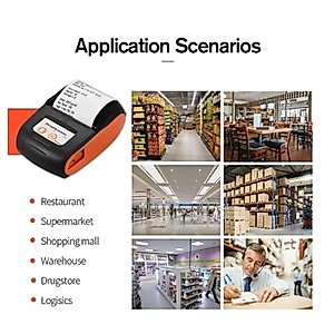 bluetooth thermal receipt printer 58mm,wireless portable mini pocket invoice bill ticket pos printer for small business, compatible with android/WINDOWS/LINUX,NOT for ios/MAC/ipad（blue color）
