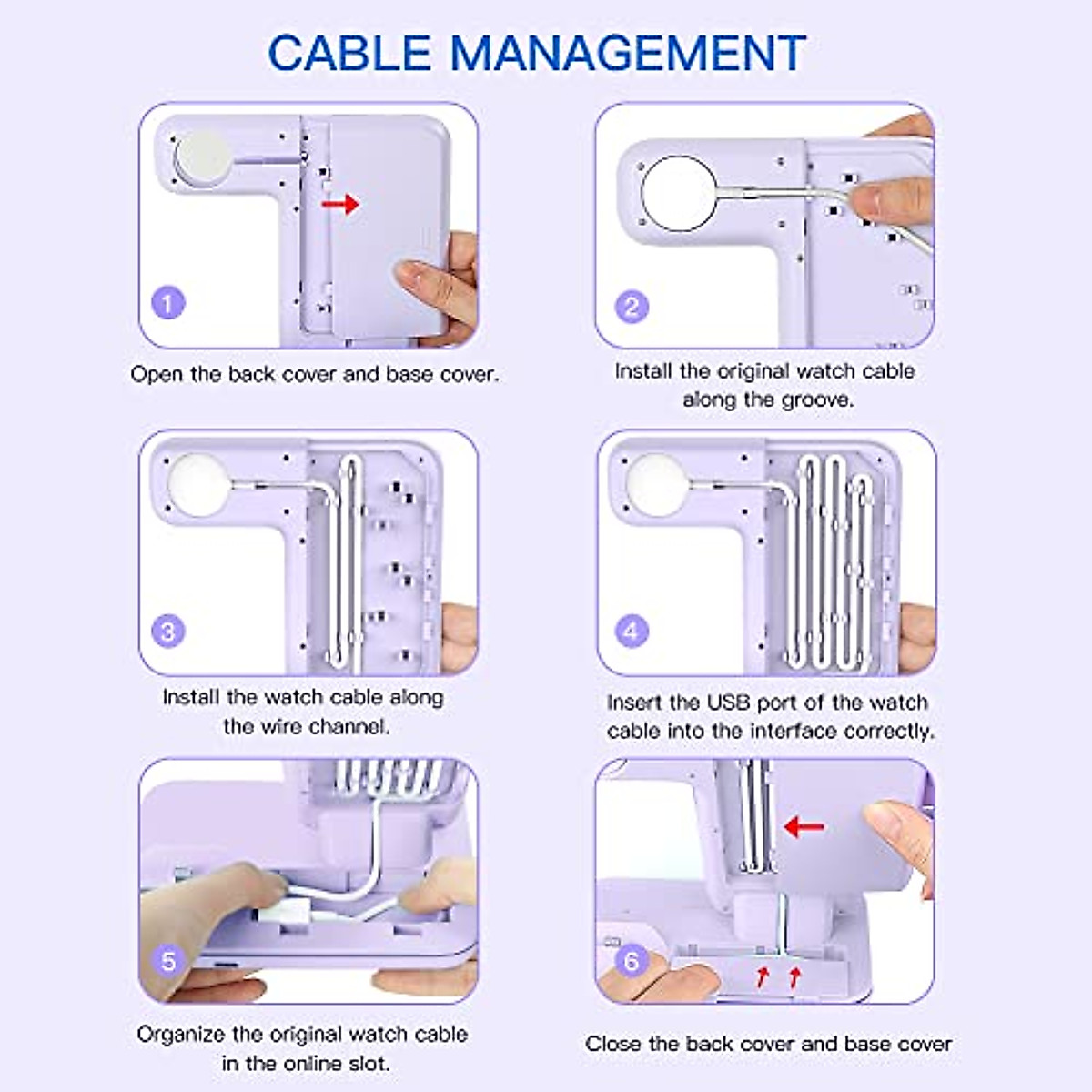 WAITIEE Wireless Charger 3 in 1,15W Fast Charging Station for Apple iWatch 6/5/4/3/2/1,for AirPods Pro,for iPhone 14/13/12/Pro Max/11 Series/XS Max/XR/XS/X/8/8 Plus,for Samsung Galaxy Phones (Purple)