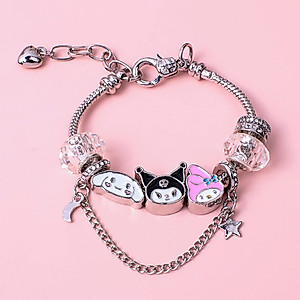 Gonii Cute Anime Cosplay Bracelets Cute Cartoon Bracelets My Cosplay Melody Gift for Fans and Womens (silver, 18cm)