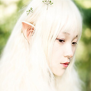 Urbun Elf Earbuds Headphones - Elegant Elves Ear Design Ultra-Soft Corded Earphone Perfect Sound Quality Fairy's Adorable Cosplay Headset Spirit Costume Accessories