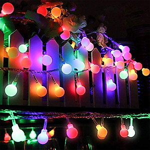Globe Led String Lights, Mibote 55ft 112 Leds Colored Fairy Lights Waterproof Plug In String Lights for Halloween Outdoor Indoor Bedroom Patio Garden Party Wedding Patio Christmas Xmas Tree Decoration