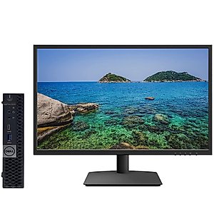Dell Optiplex 5070 Micro MFF Desktop PC Intel i3-9100T, 16GB DDR4 New 256GB M.2 NVMe SSD, WiFi BT HDMI New KB & Mouse Windows 11 Pro with 24' LCD (Renewed)