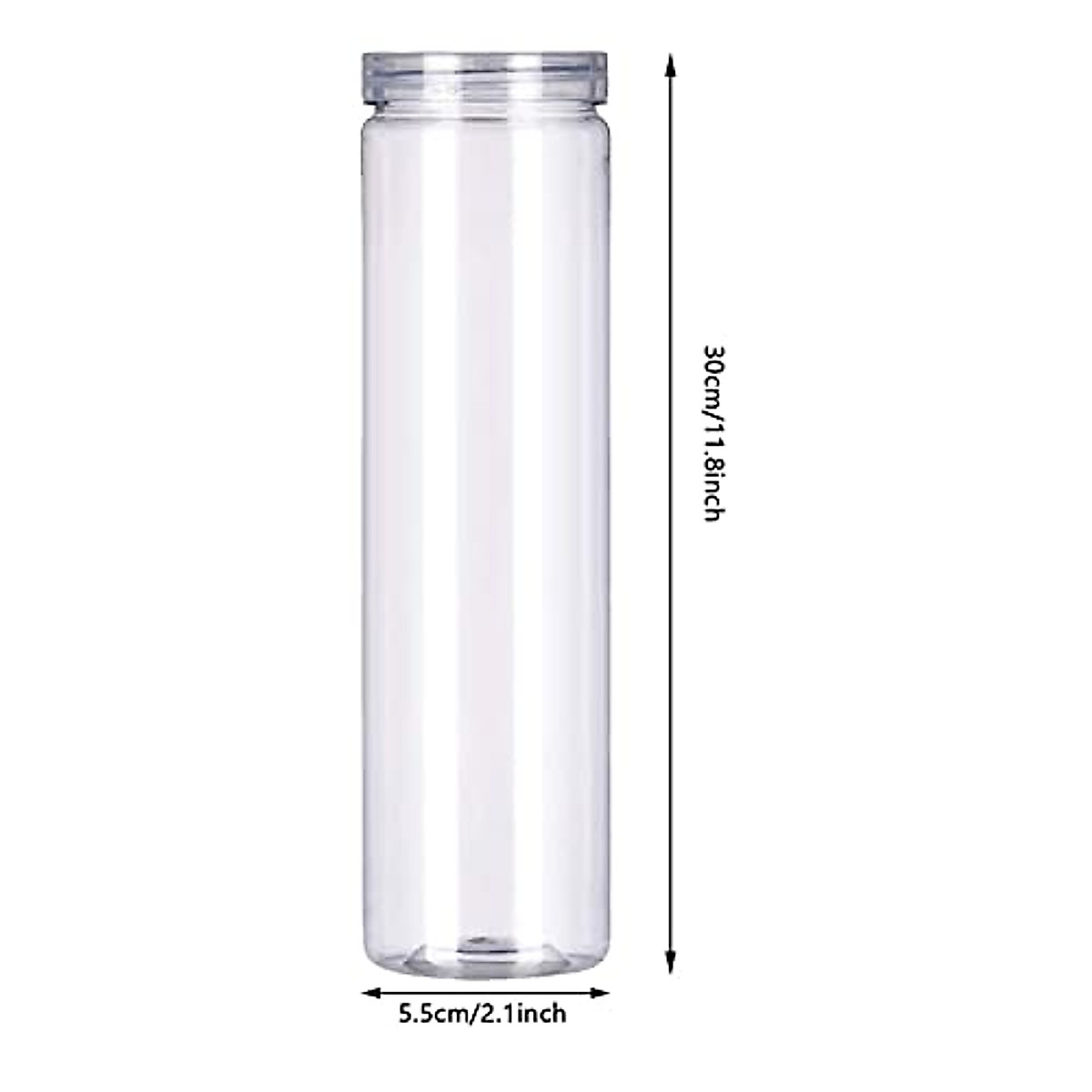 Set of 6pcs Tall Pasta Storage Container with Lid, Food Storage Jar Kitchen Canister for Spaghetti Pasta and Dry Goods 2.1"Diameter x 11.8"Height