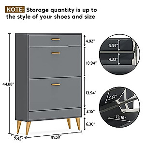 LITTLE TREE Shoe Cabinet with 2 Flip Drawers