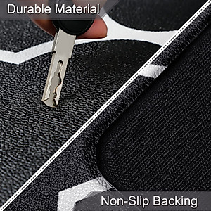 2Pcs Kitchen Rugs Mats, Non-Slip Waterproof Kitchen Rug Oil-Proof Floor Mat Leather PVC Scrub The Doormat for Living Room, Bedroom, Kitchen