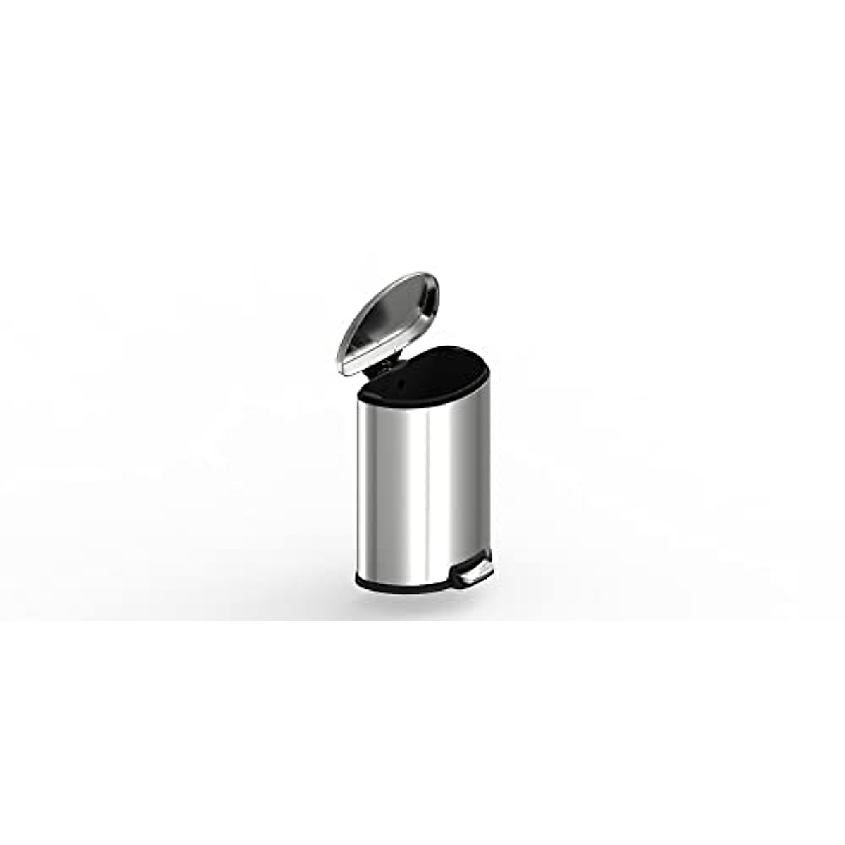NINESTARS AMZ-SOT-50-3 Step-on Trashcan, 13 Gal, Stainless Steel