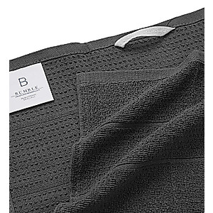 Pack of 8 Premium Kitchen Towels Set - Striped Waffle Yarn Dyed Kitchen Hand Towels - Large, 420 GSM, Ultra Absorbent - Dish Towels for Drying Dishes - Cotton Tea Towels - Kitchen Hand Towels - Grey