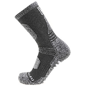 MIRMARU Men’s 5 Pairs Hiking Socks- Multi Performance Moisture Wicking Outdoor Sports Hiking Crew Socks (M252-LARGE)