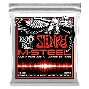 Ernie Ball Skinny Top Heavy Bottom Slinky M-Steel Electric Guitar Strings, 10-52 Gauge (P02915)