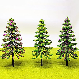 Colorful Tree Powder Model Tree Tufted for DIY Miniature Lowland Model Shrub Bushy Tuft Architecture Building Model Railway Fairy Garden Diorama Scenery (Rose Pink)