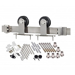 Renin Bd101k-96 Straight Strap Barn Door Hardware Kit, Stainless Steel