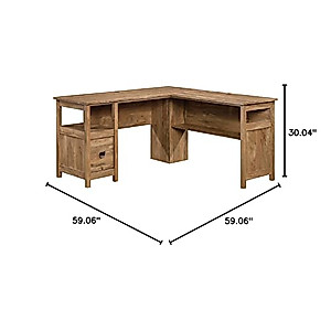 Sauder Cannery Bridge L-Desk, L: 59.06" x W: 59.06" x H: 30.04", Sindoori Mango Finish