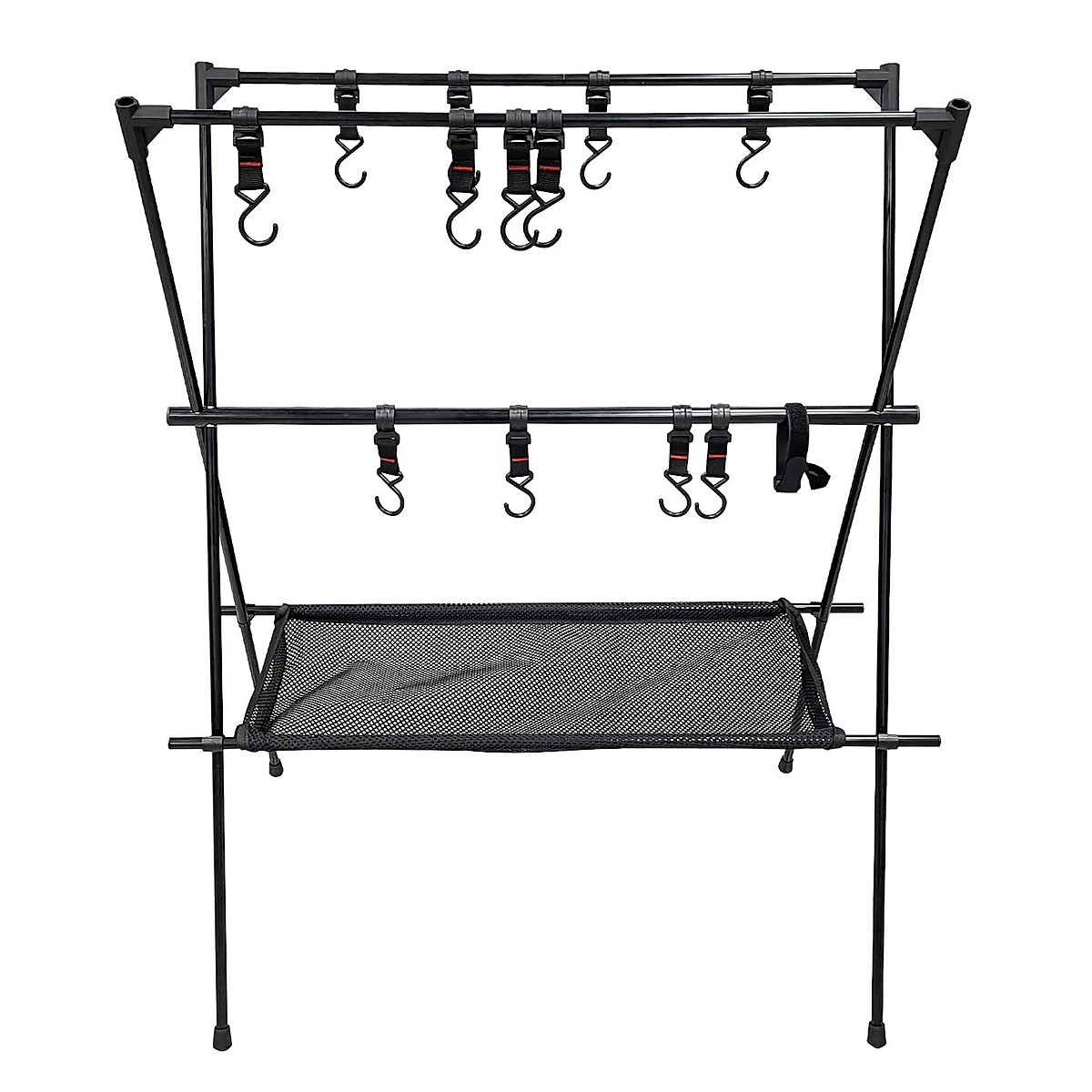 Sutekus Cookware Hanging Rack Collapsible Multifunction Camping Stand Outdoor Tools Hanging Organizer with Hooks (Large(40"X38"))