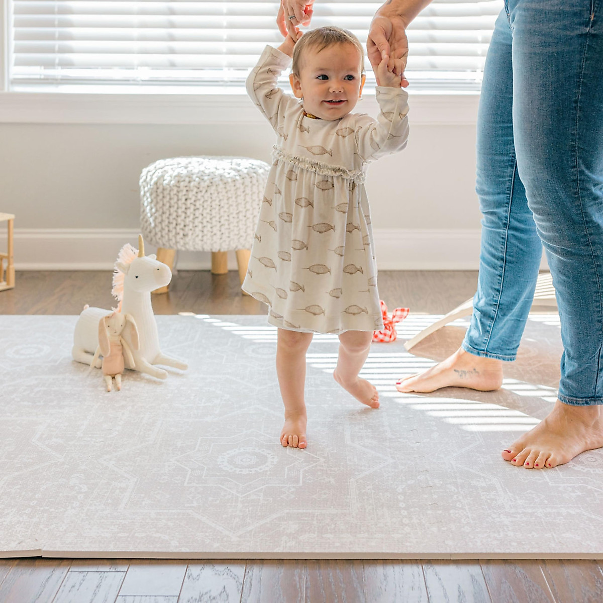 Little Landings Baby Play Mats for Floor - Layla (4x6ft) - Premium EVA Foam Play Mat for Babies & Toddlers - Perfect for Tummy Time, Crawling, Playroom - Stylish & Comfortable Kids Play Mat