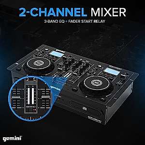 Gemini Sound CDM-4000BT: All-in-One DJ CD Player & Mixer Combo with Bluetooth - Ideal for Aspiring DJs, Dual CD/USB for Home & Event Use, User-Friendly Controls with Jog Wheels and Pitch Control