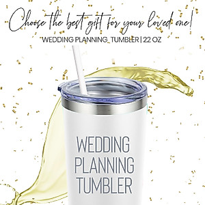 Your Dream Party Shop Wedding Planning Tumbler, 22oz - Future Mrs. Wine Cup with Lid and Straw, Perfect Engagement Gift for Bride-to-Be - Wedding Planning Gifts for Bride