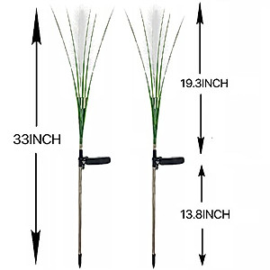 Outdoor Garden Lights,2 Pack Solar Powered Garden Lamps for Ground Lawn Patio Yard Solar Reed Garden Lights Waterproof Warm White Solar Powered Garden Light