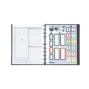 NotePro Undated Daily Planner, Black, 200 Pages,10 3/4 x 8-1/2 Inches