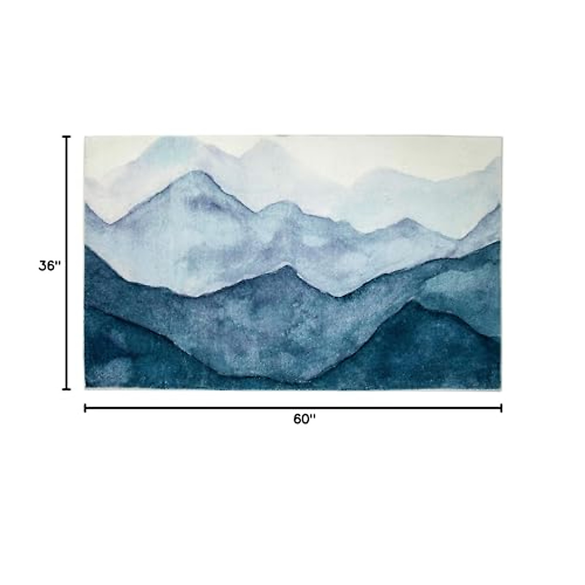 Levtex Home - Trail Mix Mountains - Rug/Carpet - 3 x 5 (36in. X 60in.) - Indigo, Blue, Charcoal, Grey and Cream - 100% Polyester - Woven Fabric Backing - Bedroom, Playroom, Family Room or Kids' Room