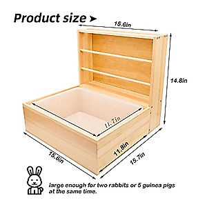 Hay Feeder, Indoor Hay Feeder with Litter Pan, Rabbit Hay Feeder with Plastic Litter Box, Designed for Rabbit Hamster Guinea Pig Small Pet Animals