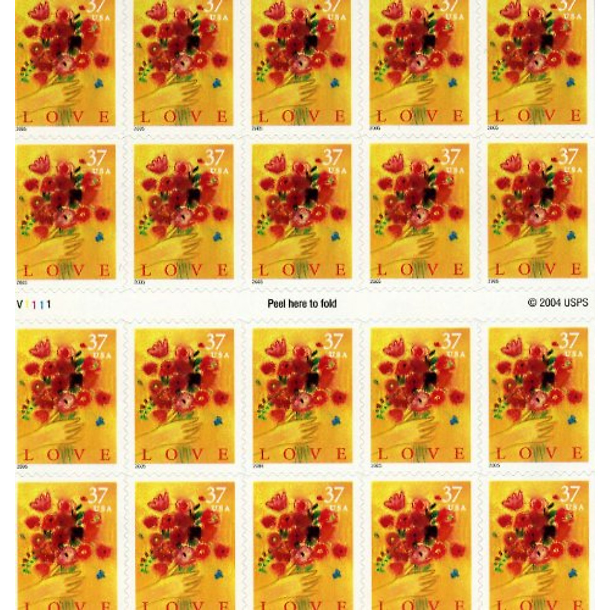 USPS Love Bouquet 20 x 37 Cent US Postage Stamps Scot #3898