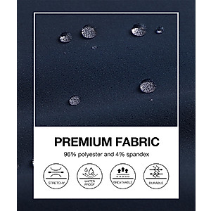 Mens Work Pants Golf Slim Fit Dress Business Casual Pants Waterproof High Waisted Tapered Pants with Pockets Navy,32Wx32L