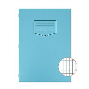 Silvine Tough Shell A4 Exercise Book, 80 Pages 5mm Squares, Blue Laminated Cover [Pack of 50]