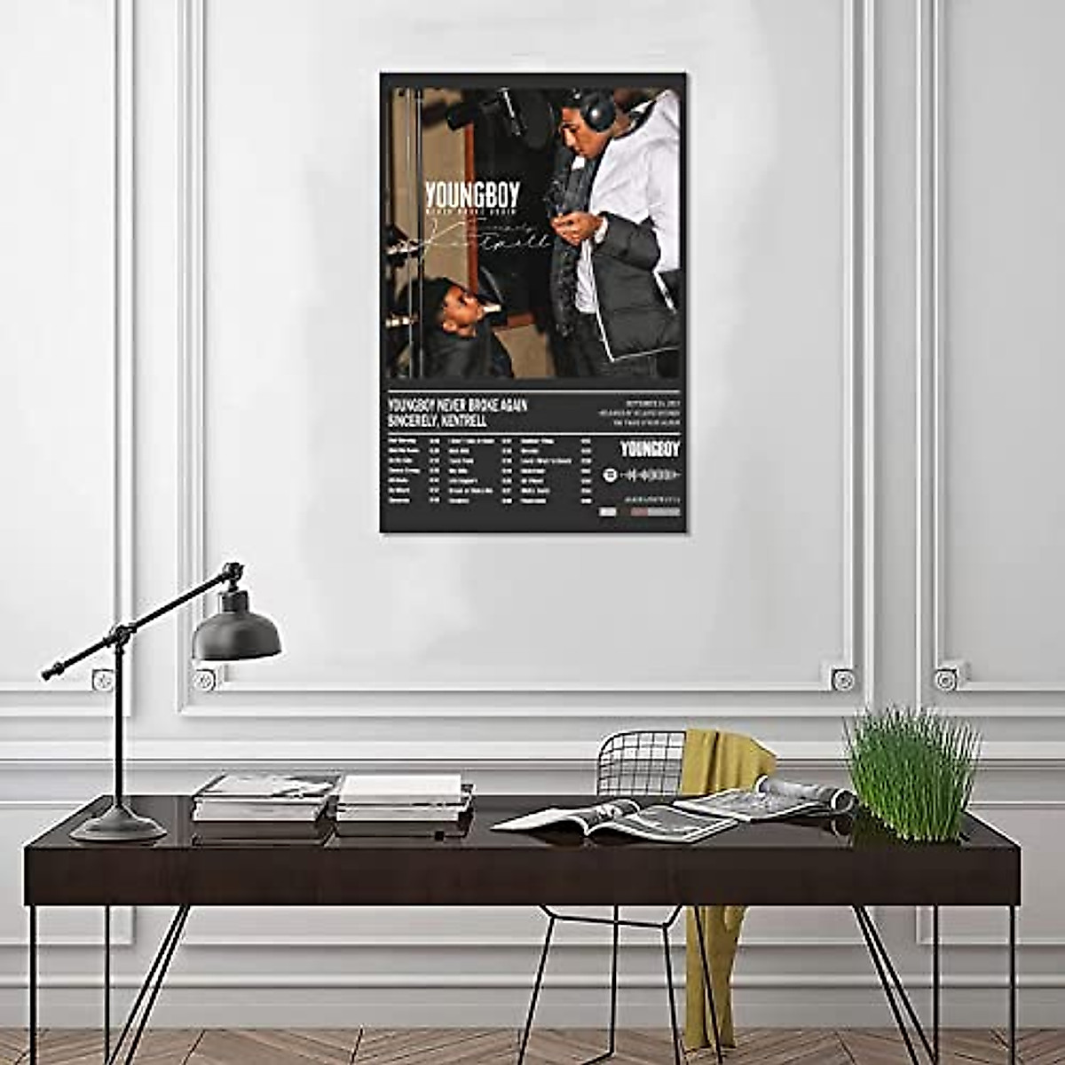 Youngboy Poster Never Broke Again Poster Sincerely Kentrell Album Cover Wall Art Canvas for Office Decor Unframed 12" x 18"