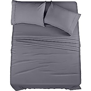 Utopia Bedding Queen Bed Sheets Set - 4 Piece Bedding - Brushed Microfiber - Shrinkage and Fade Resistant - Easy Care (Queen, Grey)