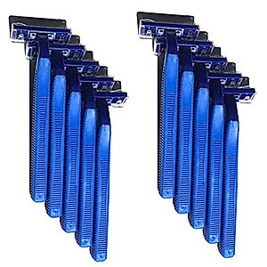 30 Box of Blue Razor Blades Disposable Stainless Steel Hospitality Quality Shavers High End Twin Blade Razors for Men and Women with Aloe Vera Lubrication Strip
