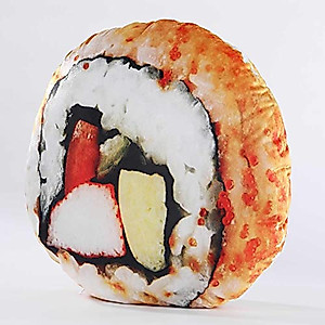 Sushi Pillow Cute Plush Throw Pillow Large Japanese Salmon Rice Sushi Roll Cushion Pillow for Bed Home Sofa