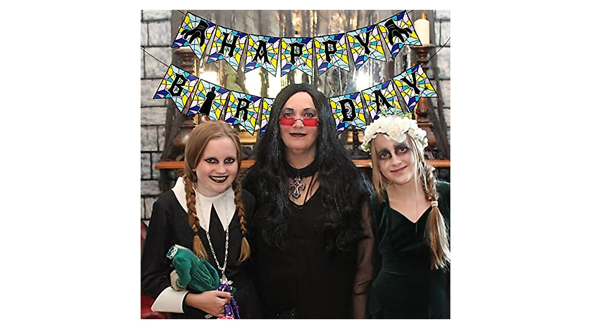 Wednesday Birthday Banner Decorations for Kids