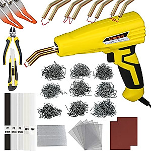 150w portable plastic welding kit, 2 in 1 Handheld Hot Stapler Gun For Car Bumper Repair, Plastic Soldering Machine With 900pcs 4 kinds of Hot Stapler, For Car Bumper Kayak Crack Repairs
